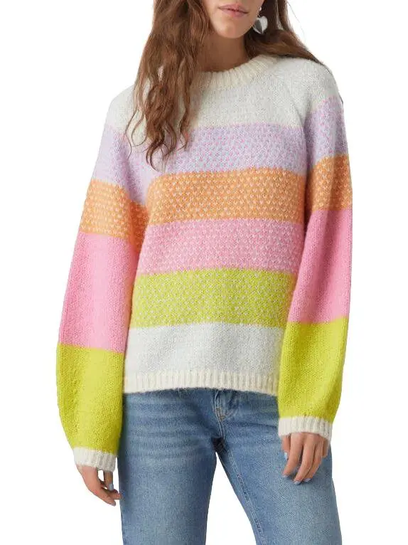 Vero Moda Striped Crewneck Sweater - Birchdetail Skyway Multi