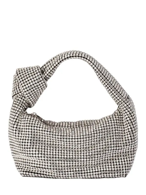 OLGA BERG Polly Crystal Shoulder Bag - Silver