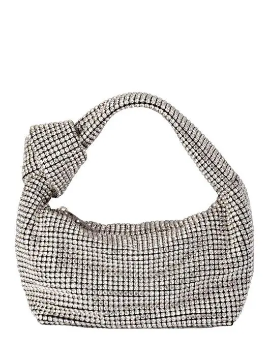 OLGA BERG Polly Crystal Shoulder Bag - Silver