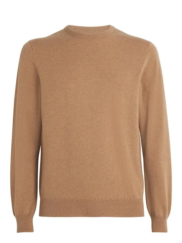 Harrods Cashmere Crew Neck Sweater - Beige