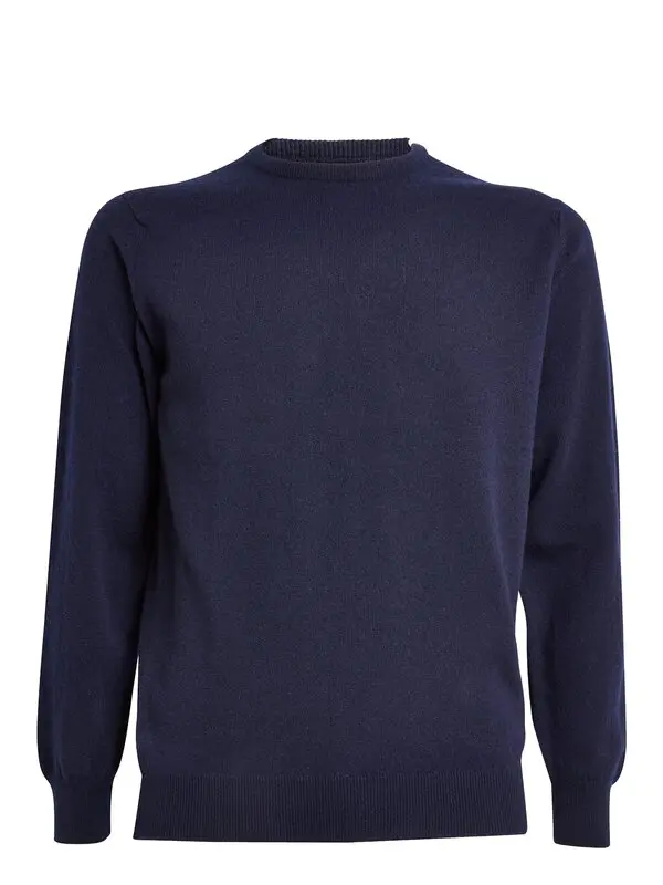 Harrods Cashmere Crew-neck Sweater - Navy