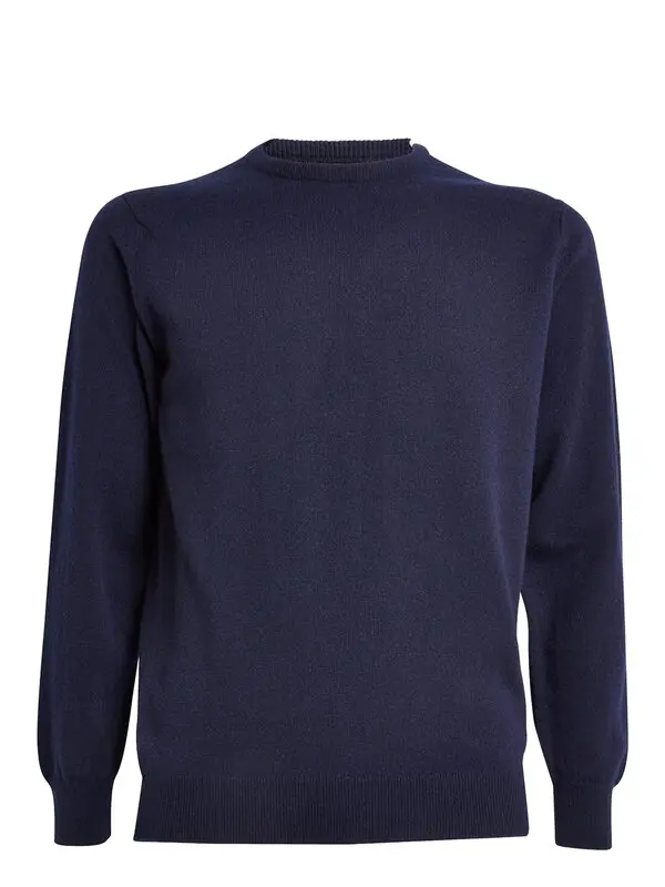 Harrods Cashmere Crew Neck Sweater - Navy