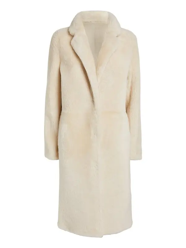 YVES SALOMON Shearling Reversible Coat - White