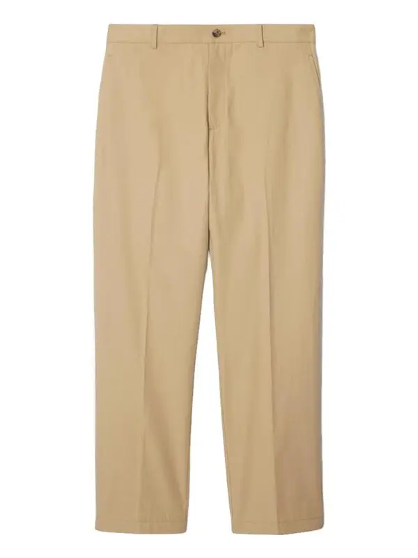 Burberry Equestrian Knight Cotton Trousers - Beige