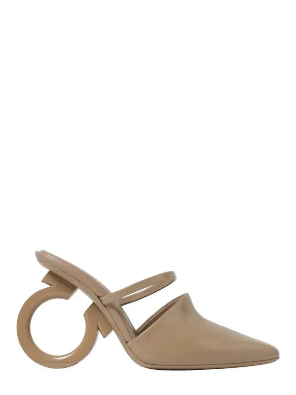 FERRAGAMO Elina Leather Mules - Cream