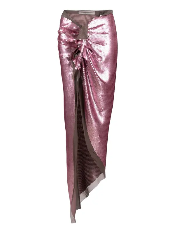 Rick Owens Sequinned Asymmetric Maxi Skirt - Pink