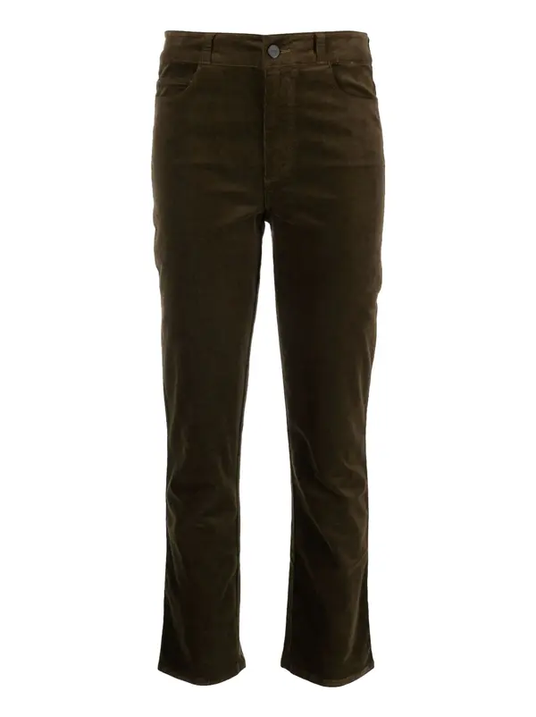 Paige Logo-patch Corduroy Trousers - Green