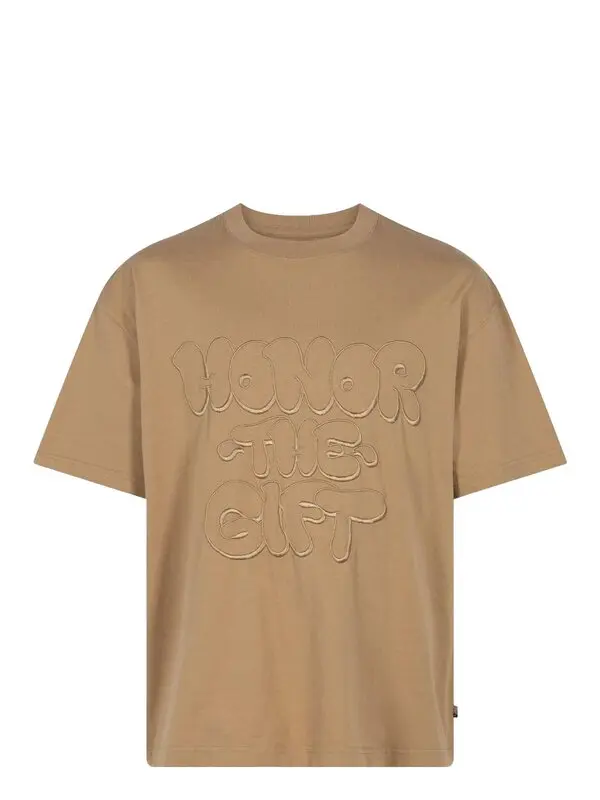 HONOR THE GIFT Amp'd Up Logo-embroidered Cotton T-shirt - Neutrals