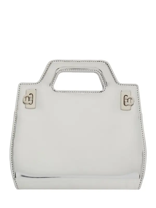 FERRAGAMO Small Wanda Leather Bag - Silver