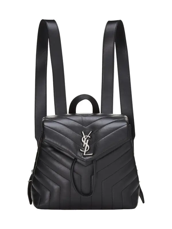 Saint Laurent Calfskin Monogram Loulou Backpack - Black