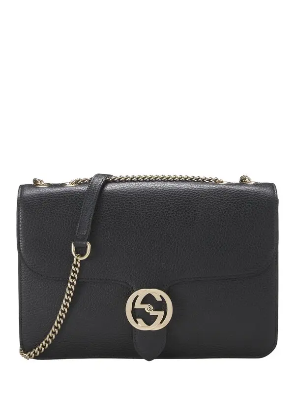 Gucci Leather Interlocking Crossbody - Black