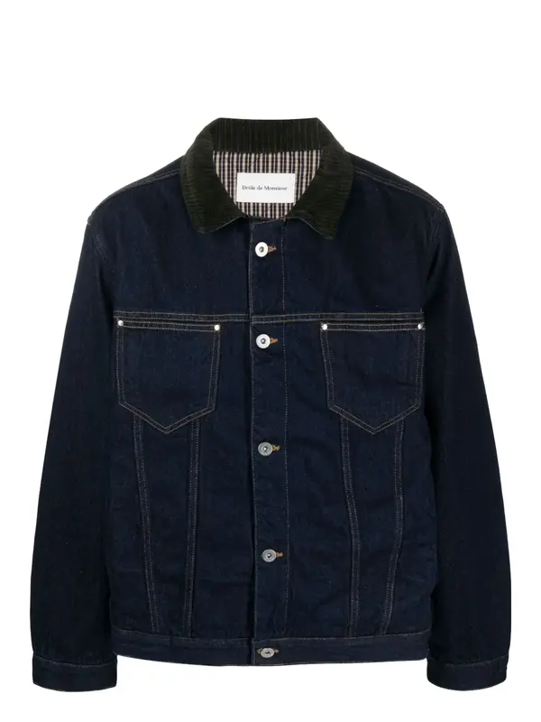 Drole De Monsieur Logo-patch Denim Jacket - Blue
