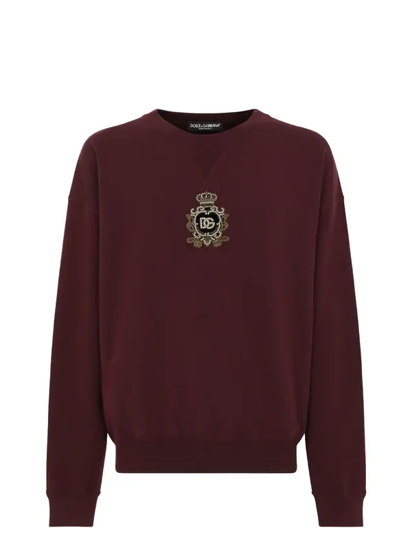 Dolce & Gabbana Logo-appliqué Virgin Wool-cashmere Sweatshirt - Red