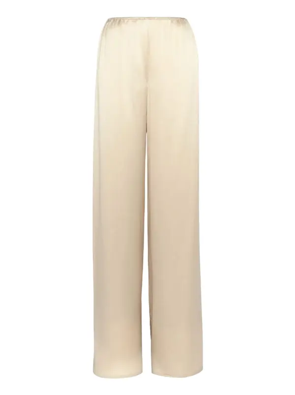 FERRAGAMO Satin-finish Wide-leg Trousers - Neutrals