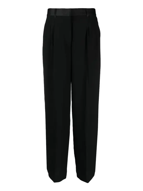 Dkny Pleat-detail Wide-leg Trousers - Black