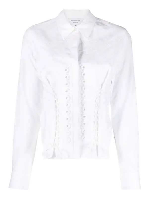 MARINE SERRE Regenerated Corset Shirt - White