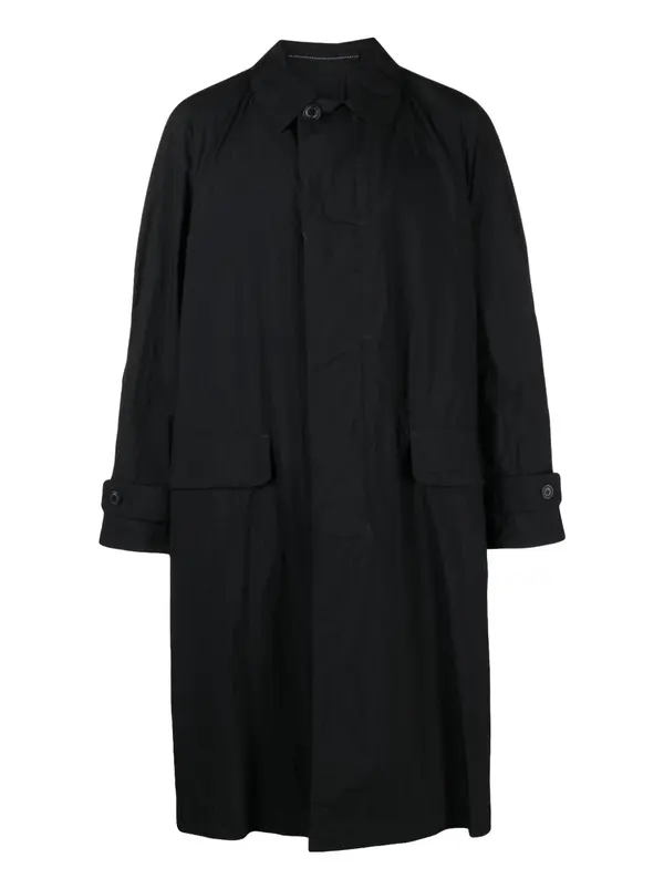 AND WANDER Classic-collar Long Coat - Black