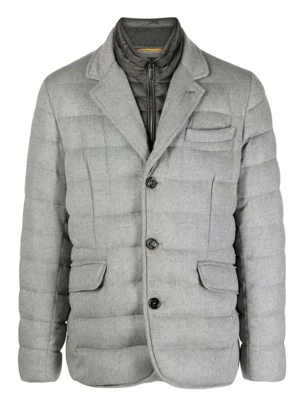 MOORER Quilted Down Blazer - Grey