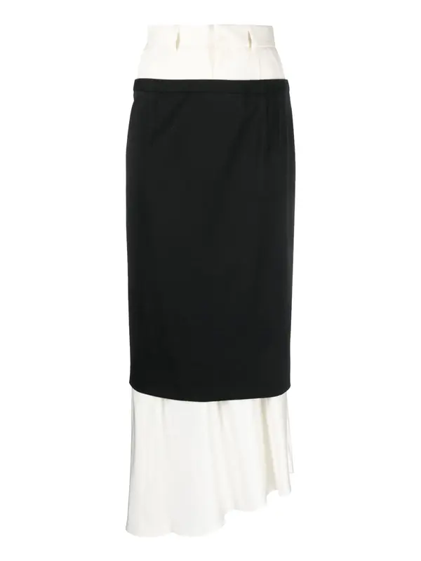 MAISON MARGIELA Layered Asymmetric Maxi Skirt - Black