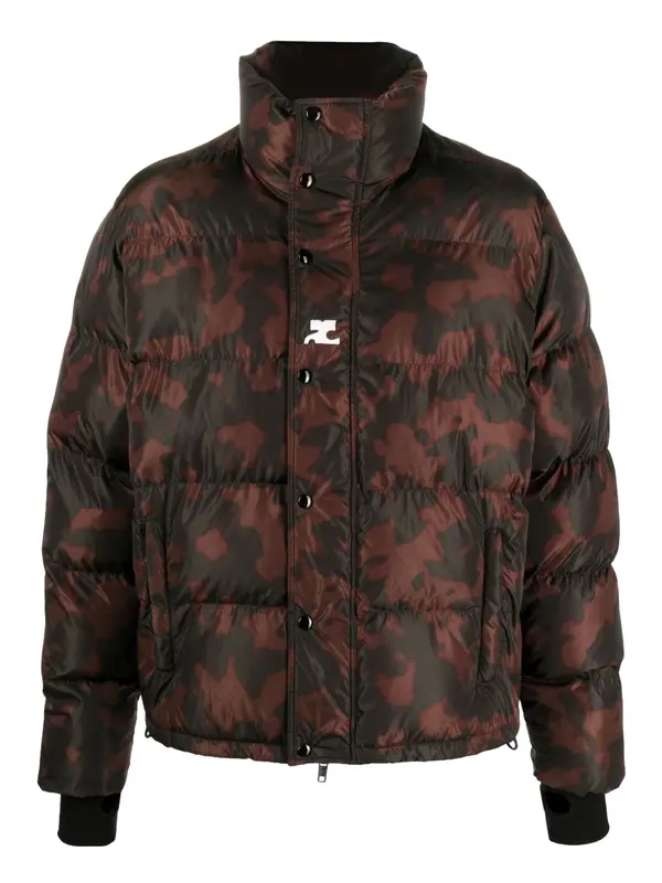COURREGES Camouflage-print Padded Jacket - Black