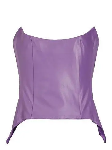 8 BY YOOX Leather Corset Top - Purple