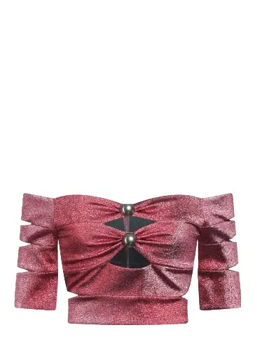 AREA Crepe Crop Top - Magenta