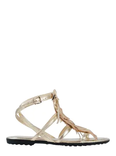 TOD'S Leather Sandals - Gold