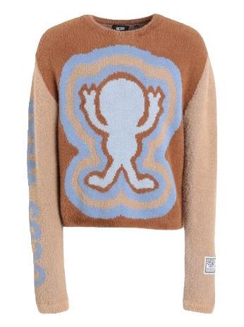 Gcds Jacquard Knit Sweater - Camel