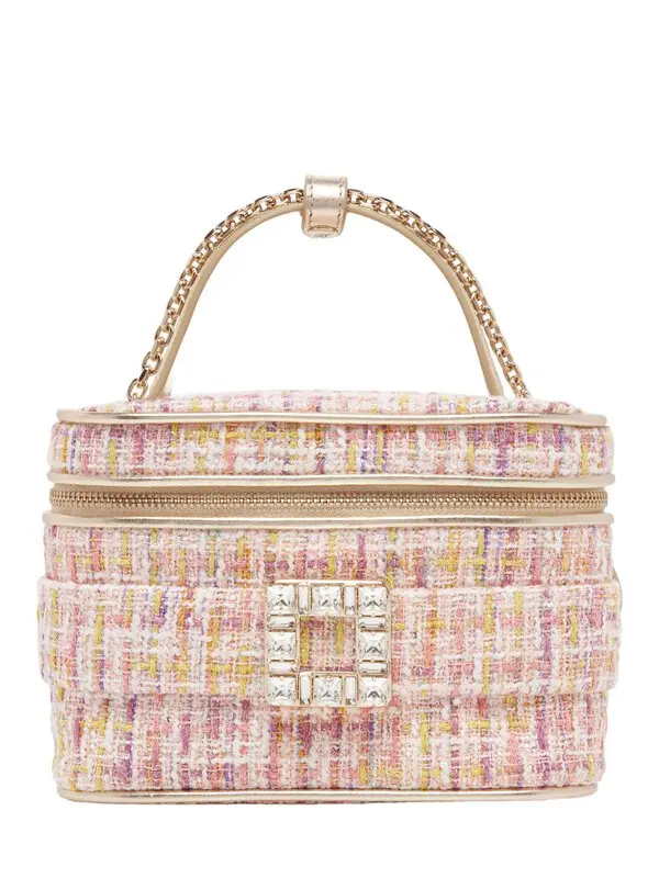 ROGER VIVIER Crystal Buckle Tweed Vanity Bag - Plaid