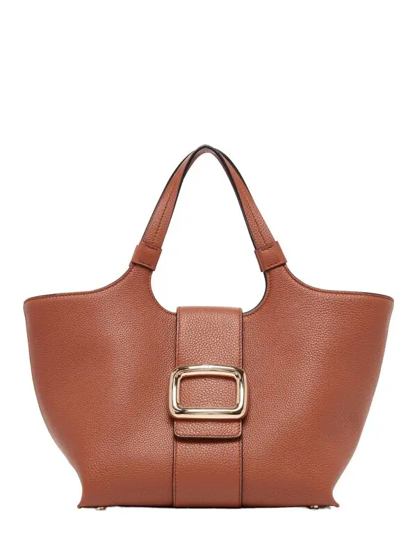 ROGER VIVIER Grand Viv' Choc Leather Tote Bag - Brown
