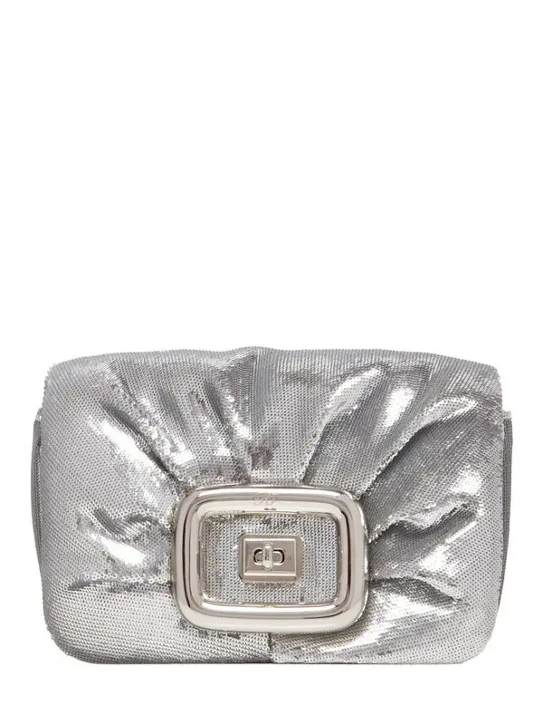 ROGER VIVIER Viv Choc Sequined Mini Bag - Silver