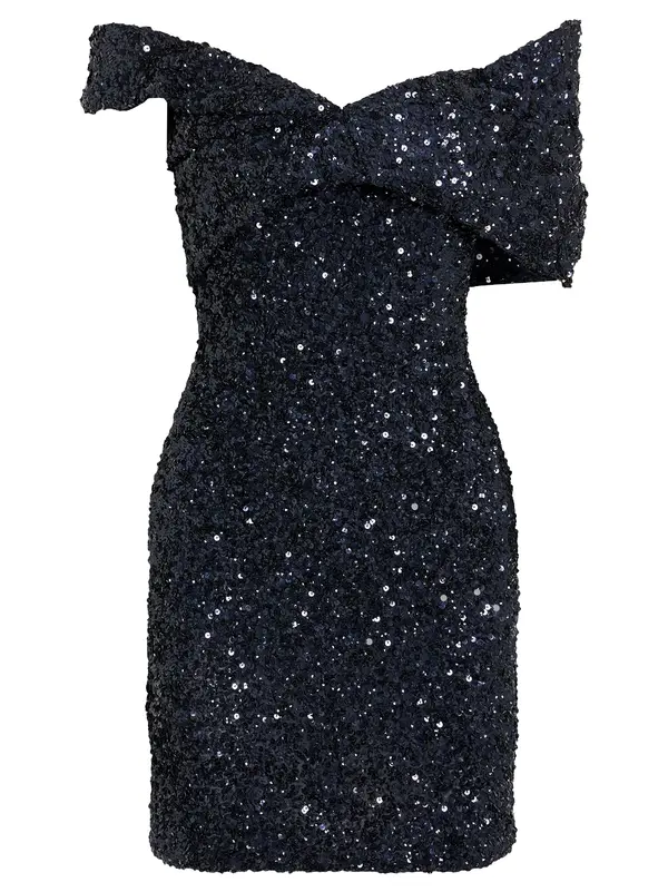 Rachel Gilbert Mirella Sequined Mini Dress - Navy