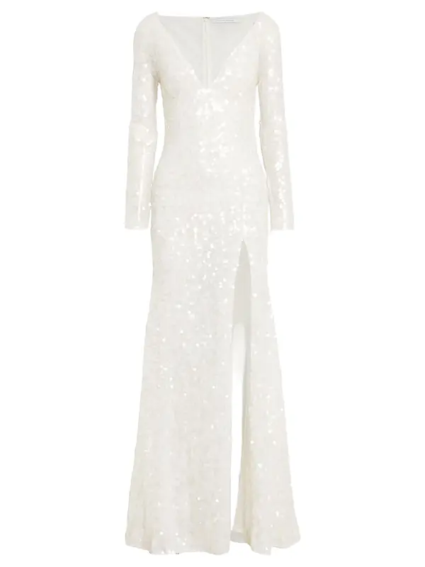 Rachel Gilbert Fleur Sequined Gown - Ivory