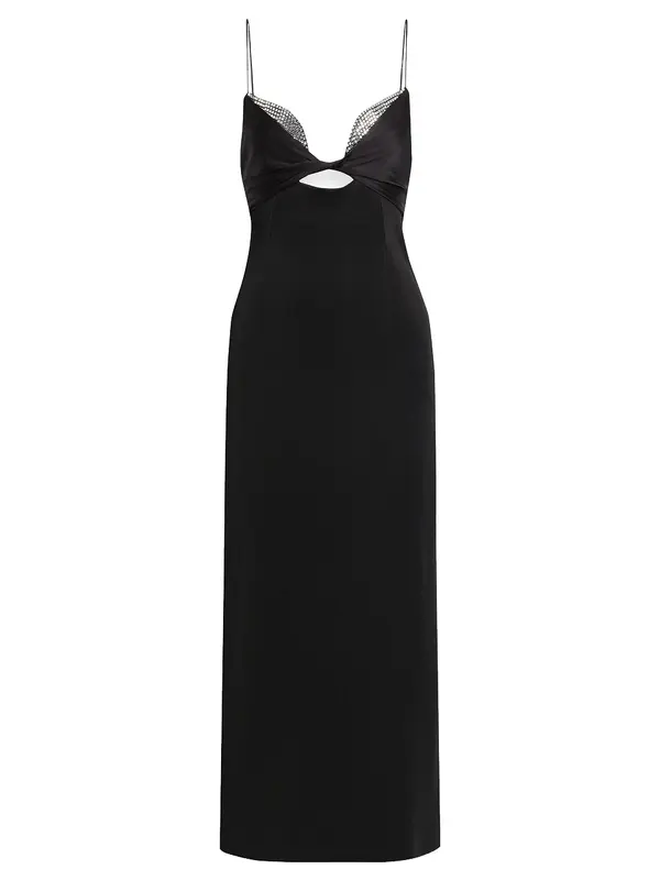 Galvan Embellished Cutout Midi Dress - Black