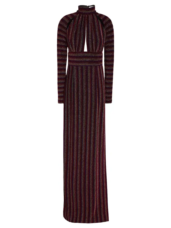 Rebecca Vallance Aisha Cutout Striped Gown - Violet