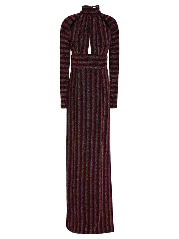 Rebecca Vallance Aisha Cutout Striped Gown - Violet