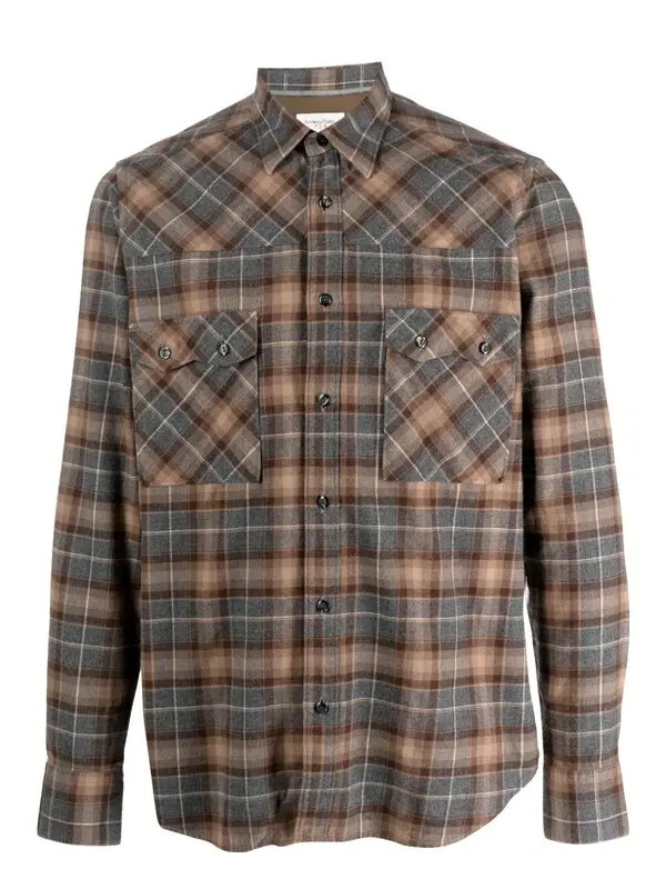 TINTORIA MATTEI 954 Plaid-check Cotton Shirt - Neutrals