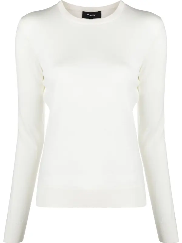 Theory Long-sleeve Wool Jumper - White