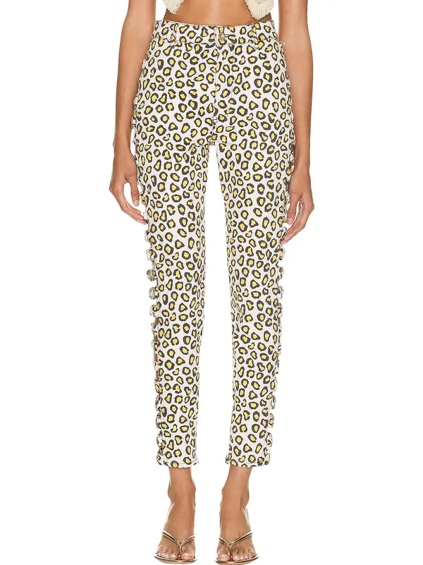 Rabanne Skinny Pant - Leopard Natural