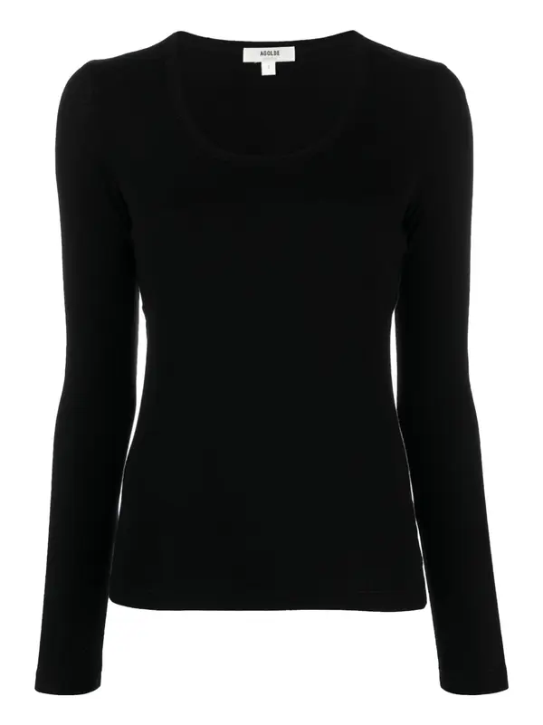 AGOLDE Scoop-neck Lyocell-blend Jumper - Black