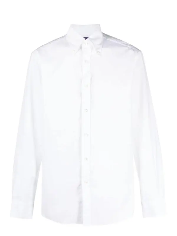 Ralph Lauren Purple Label Button-down Cotton Shirt - White