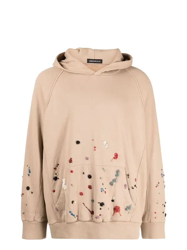 UNDERCOVERISM Bead-embellished Hoodie - Neutrals