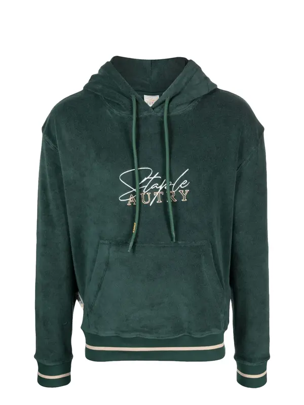AUTRY X Jeff Staple Logo-embroidered Hoodie - Green