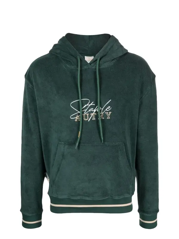 AUTRY X Jeff Staple Logo-embroidered Hoodie - Green