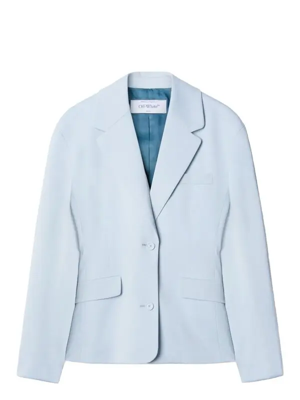 Off-White Notcheded-lapels Single-breasted Blazer - Blue