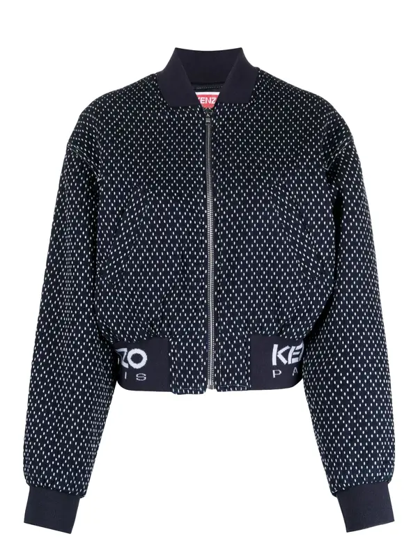 Kenzo Sashiko Stitch Embroidered Bomber Jacket - Blue