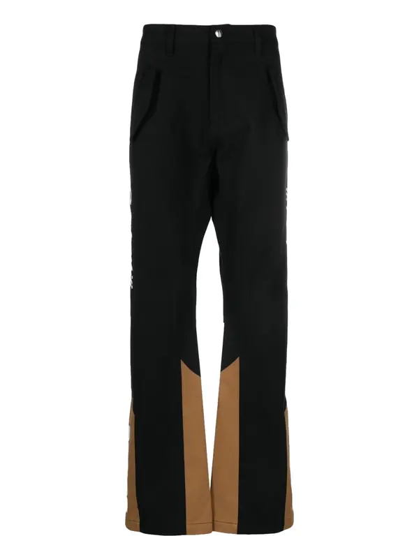 Rhude Logo-embroidered Panelled Trousers - Black