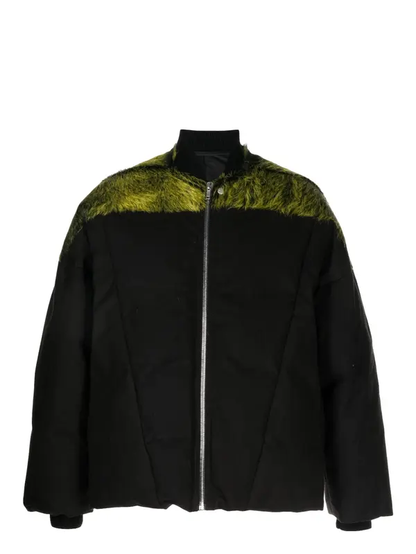 Rick Owens Brushed-effect Panelled Padded Jacket - Black