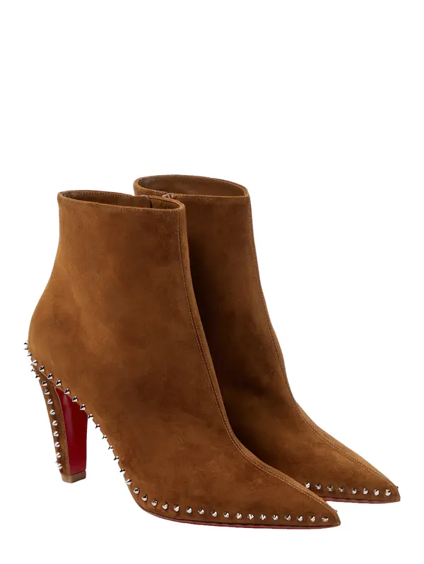 CHRISTIAN LOUBOUTIN Vidura Studded Ankle Boots - Beige