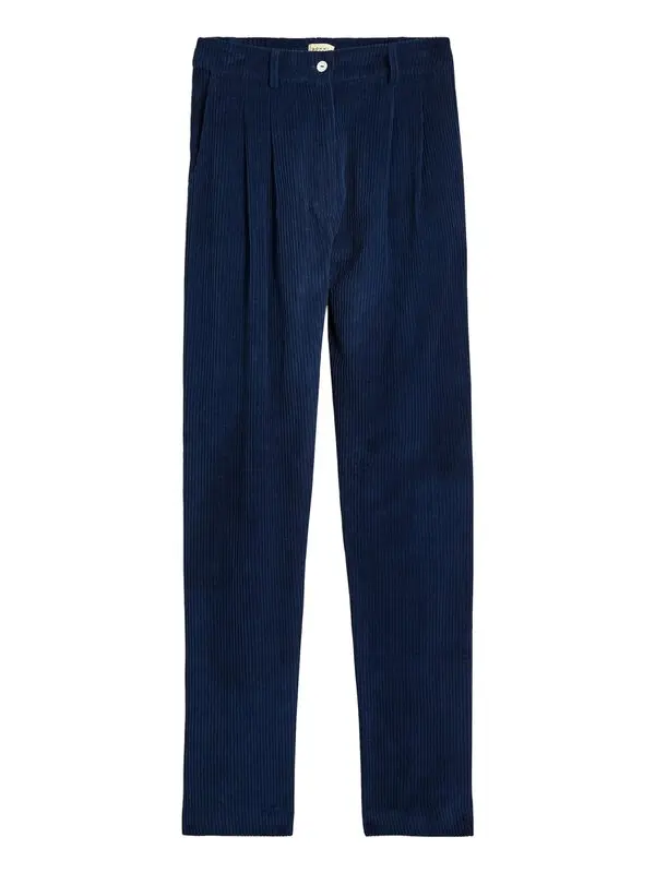 Madewell Donni Corduroy Pleated Trousers - Navy